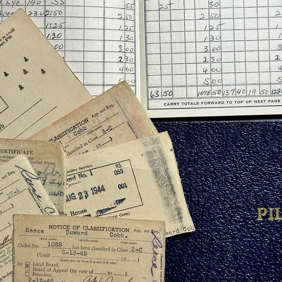 Other | Authentic San Angelo Pilot Log Selective Service Certificates ...